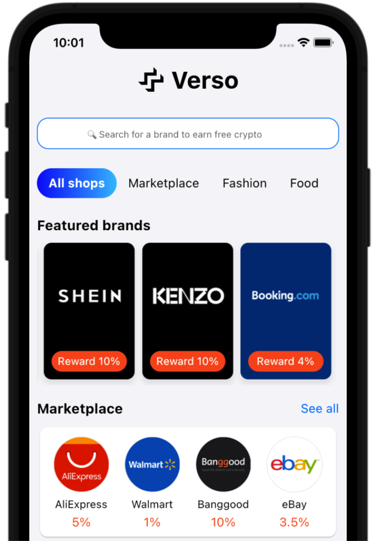 Verso - Universal crypto Cashback